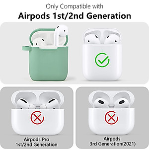 Filoto AirPods Case, Cute AirPod 2nd Generation Case Cover for Women Girls, Silicone Apple AirPods Gen 1/2 Protective Earbuds Case with Rhinestone Bee Keychain Accessories (Cactus Green)