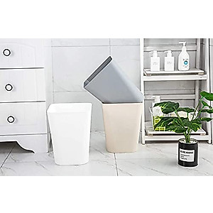 FUOCCI Small Trash Can 6L 7.48 x 9.06 in.Waste Basket Mini Trash Can Trash Can Bedroom Durable & Modern for Office & Home Use Kitchens Bedrooms, Living Rooms & Bathroom Trash Can – White Color