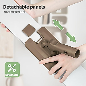 CQT Commercial Flat Microfiber Floor Mop Cleaning System 24" Inch Wet Dry and Dust Hardwood with 4 Washable Pads Cleaner for Laminate Tile Stainless Steel Handle and Extension (PT14 Brown)