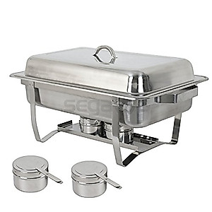 Elegant Design Durable Frame 4 PACK CATERING STAINLESS STEEL Welded CHAFER CHAFING DISH SET 8 Quart PARTY PACK Buffets, Hotel Breakfast Area, Brunches, Wedding Banquets Mirror Dripless Water Pan
