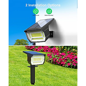 LOTMOS Solar Spot Lights Outdoor, [12 Pack/72 LED/3 Modes] 2-in-1 Landscape Spotlights, Auto On/Off IP67 Waterproof Solar Powered Wall Lights for Front Door, Backyard, Garage(Warm White)