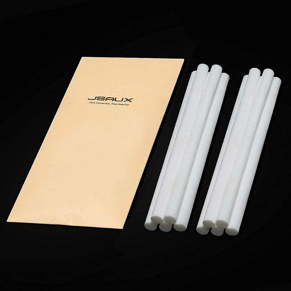 JISULIFE 10 Pieces Cotton Humidifier Sticks Filter, Replacement Wicks, Refill Sponges for Portable Personal USB Mini Humidifier, 8 x 162 mm