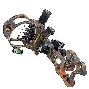 ACEXIER 7 Pins Compound Bow Sight 0.019 Optical Fiber Retinal Sight 16cm CNC Aluminum Horizontal Vertical Adjustment Bow Sight Shooting