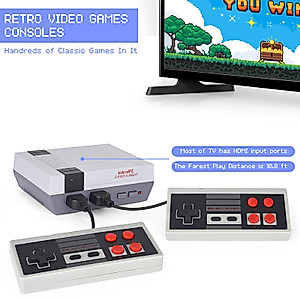 HAndPE Retro Classic Mini Game Console Childhood Game Consoles Built-in 621 Game(Some are Repeated) Dual Control 8-Bit Handheld Game Player for TV Video Bring Happy Childhood Memories(HDMI)