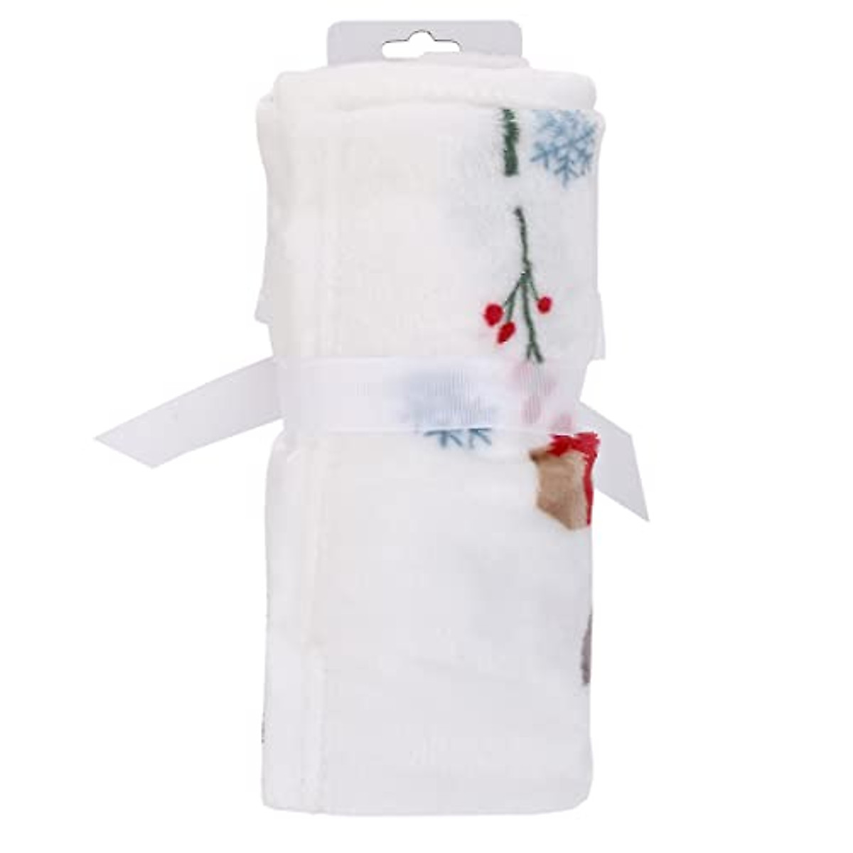 Disney Mickey and Minnie Mouse White, Red, and Green Christmas Holiday Wreath Merry and Bright Photo Op Super Soft Baby Blanket