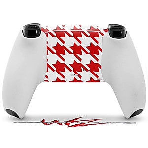 WraptorSkinz Skin Wrap compatible with Sony PS5 DualSense Controller Houndstooth Red (CONTROLLER NOT INCLUDED)