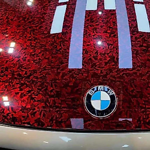 ASENDIWAY Red Forged Gloss Carbon Fiber Vinyl Wrap Roll Stretchable Decal Sticker Film Sheet Air Release DIY Decoration Vinyl