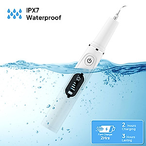 AAU Dog Plaque/Tartar Remover for Teeth - Rechargeable Safe Pets Ultrasonic OLED Screen Tooth Brushing Kit for Canine/Cat/Dog Teeth Cleaning, with Canident Dog Tartar Remover, 3 Replacement Heads