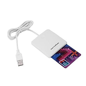 Oumij Credit Card Reader Portable USB Card Reader Full Speed Smart Chip Reader IC Mobile Bank Credit Card Readers