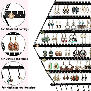 handrong Earring Organizer Hanging Earring Organizer Wall Earring Organizer Wall Mount Hanging Earring Holder Wall Jewelry Organizer Wall Mounted Jewelry Organizer Hexagon