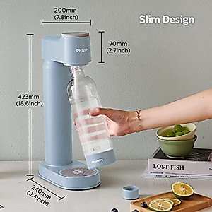 PHILIPS Sparkling Water Maker Soda Maker Soda Streaming Machine for Carbonating with 1L Carbonating Bottle, Seltzer Fizzy Water Maker, Compatible with Any Screw-in 60L CO2 Carbonator(NOT Included)