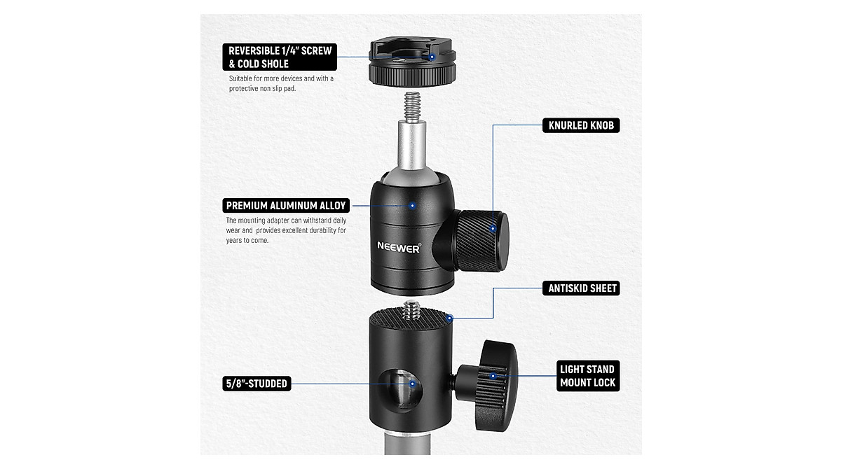 NEEWER Light Stand Mount Adapter – Durable & Universal