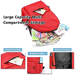 Nuvuiolf Anime Backpack Leisure Laptop Backpack Lightweight Travel Storage Daypack For Men And Women Red 2