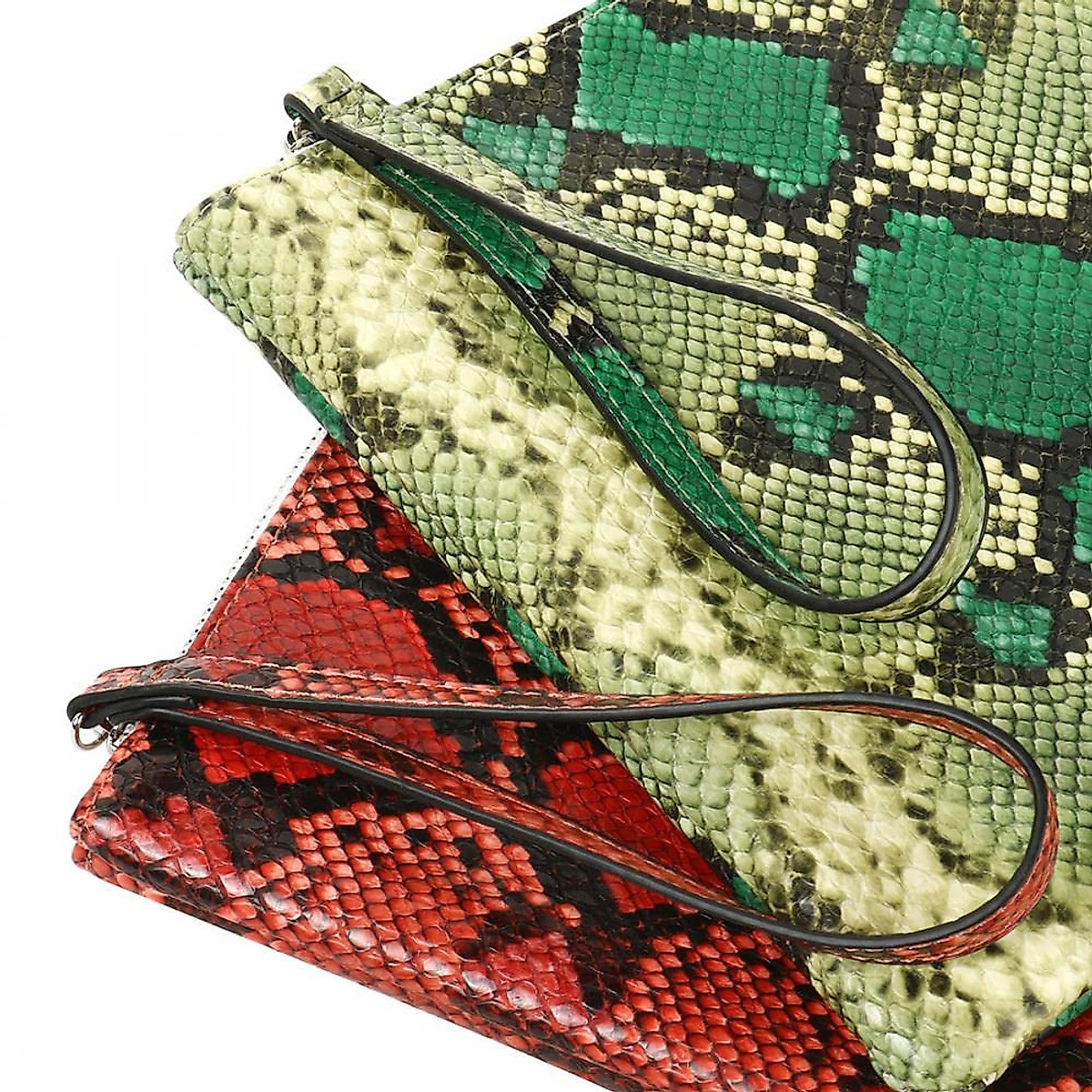 Handbags for Women Snake Printed Clutch Purse Snakeskin Envelope Clutch Bags for Casual Wedding Party (Light grey)