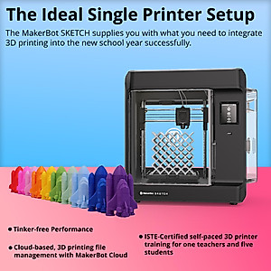 MakerBot Sketch Single-Printer Setup 3D Printer with Cloud Printing File Management Software for One Teacher and Five Students