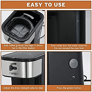 Sunvivi Iced Tea Maker and Iced Coffee Maker, 3-in-1 Coffee and Tea Machine Brewing System with 3 Quart Glass Pitcher, Strength Selector & Infuser Chamber, Perfect For Tea, Coffee, Lattes, Lemonade