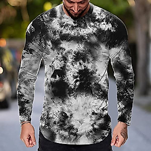 Men's Tuxedo Shirts Shirts for Men Printed Casual Long Sleeve Loose Fit Athletic Lightweight Tees Fashion True Comfort Tops Men's Shirt