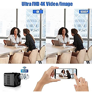 4K HD Spy Camera Wireless Hidden Camera WiFi Long Battery Life Mini Real-time Remote View Mini Convert Camera with Phone APP Night Vision Motion Sensor Security Surveillance Cam for Car