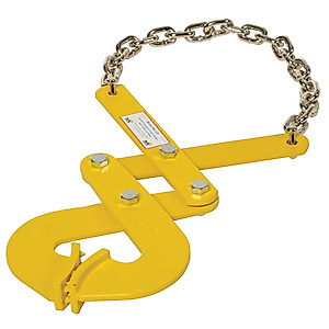 Vestil PAL-LP Steel Low Profile Double Scissor Pallet Puller, 5000 lbs Capacity, Opening x 2-Inch Height, 3-1/4-Inch Wide , yellow , 30 Inch