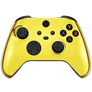 eXtremeRate Custom Shell for Xbox Core Wireless Controller - Revamp Your Gaming Gear - Chrome Gold Replacement Game Acessories Cover Faceplate for Xbox Series X & S Control [Controller NOT Included]