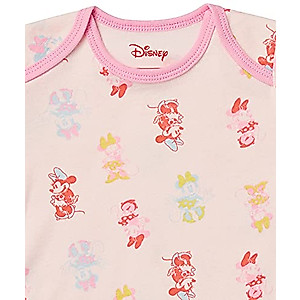 Amazon Essentials Disney | Marvel | Star Wars | Princess Baby Girls' Short-Sleeve Bodysuits, Pack of 6, Minnie Rainbow Chaser, 18 Months