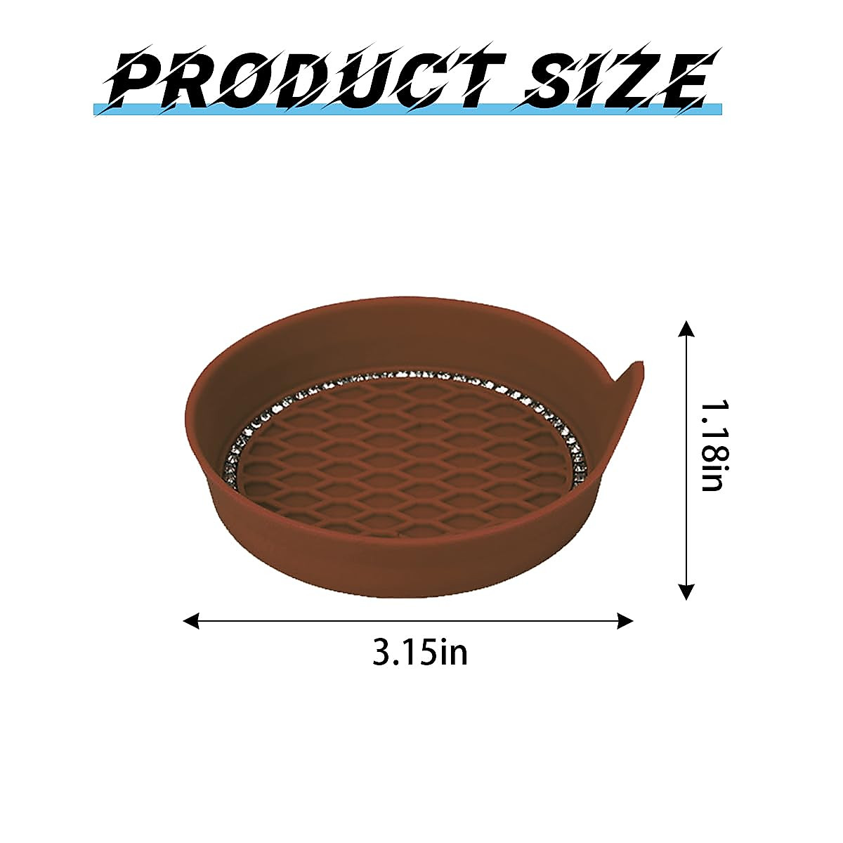 zipelo Bling Car Cup Coaster, 4 Pack Universal Vehicle Anti-Slip Cup Holder Insert Coasters, Crystal Rhinestone Silicone Shockproof Drink Mat, Car Interior Accessories (Coffee)