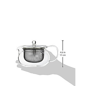 Hario 'ChaCha Kyusu Maru' Teapot Heatproof Glass Teapot 700 mL, Glass