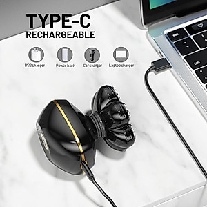 SHPAVVER Head Shavers, Upgrade 6-in-1 Electric Head Shavers for Bald Men, Wet/Dry LED Display Rechargeable 7D Rotary Shaver Grooming Kit with Type-C Charge