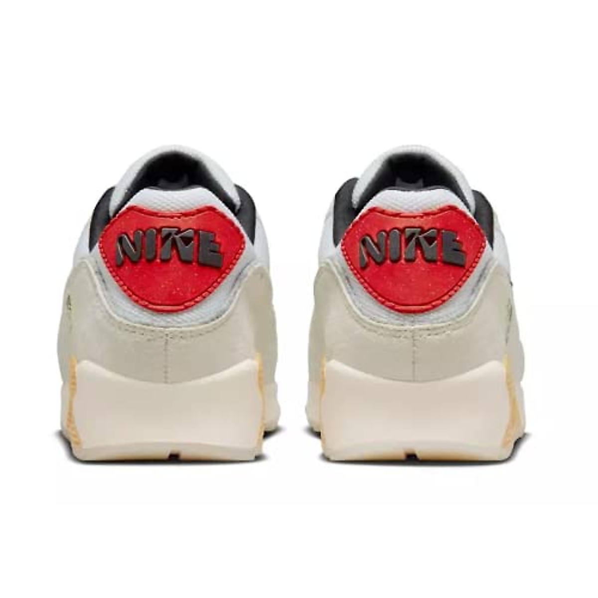 Nike Mens Air Max 90 Running Shoes (9), White/Light Bone/Sesame/Black