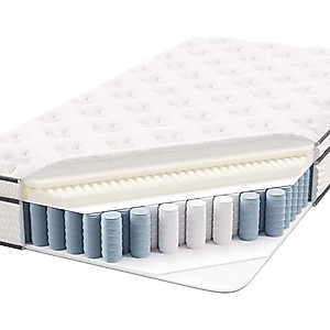 Oakestry Jenna 10-inch Twin Size Memory Foam Mattress Separately Encased with Wrapped Pocket Coils for Cool Sleep and Pressure Relief, White