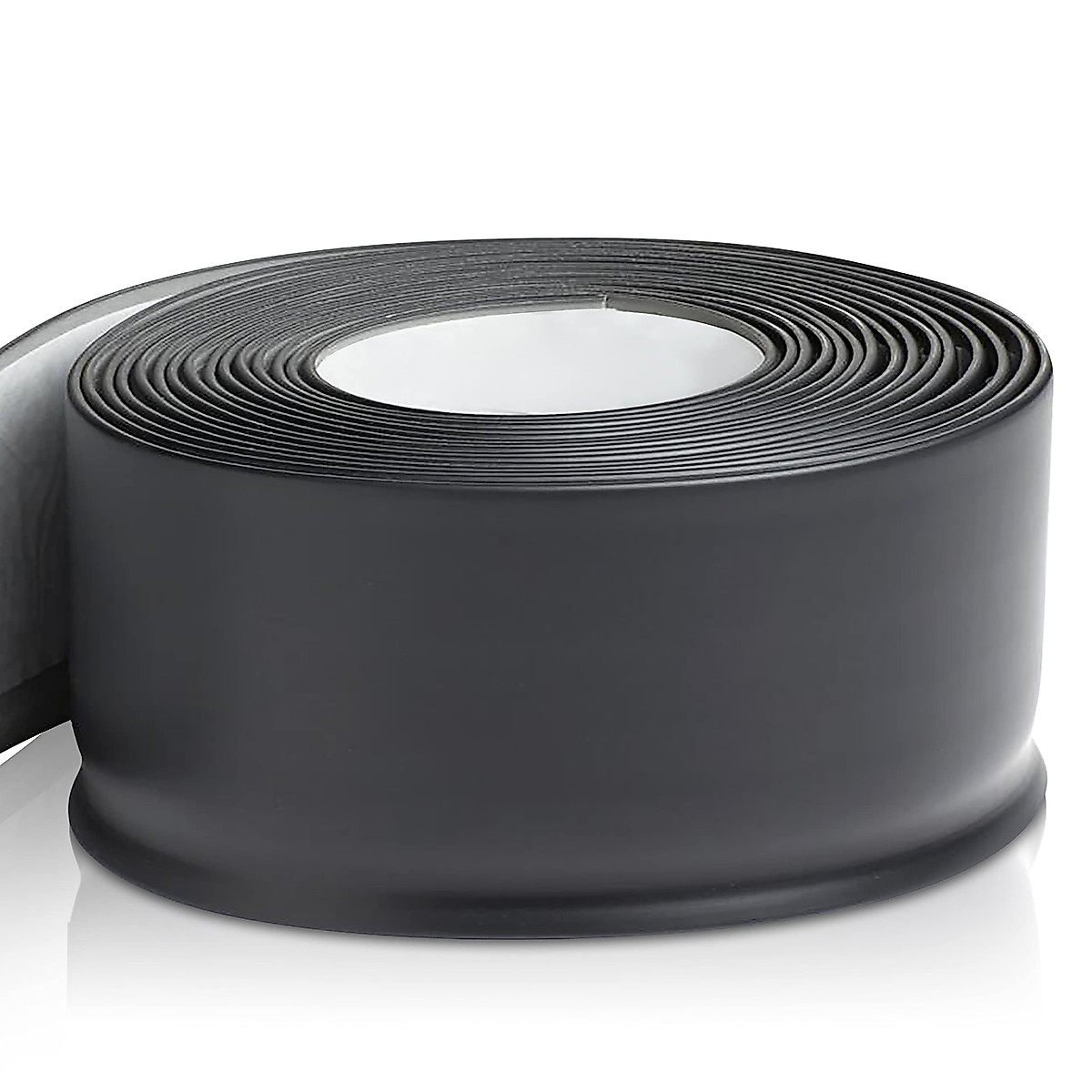 Proflex Black Vinyl Wall Base 6 inch X 80 ft - Wall Base Trim with Super Strong Peel and Stick Adhesive Back - Flexible Self Stick Vinyl Wall Base - Easy Install Vinyl Floor Base with Toe
