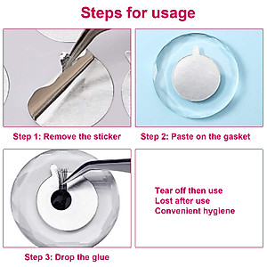 960 Pieces 1 Inch Disposable Eyelash Glue Stickers Waterproof Glue Aluminum Foil Stickers Eyelash Glue Holder Pallet Sticker for Makeup Tool Supplies