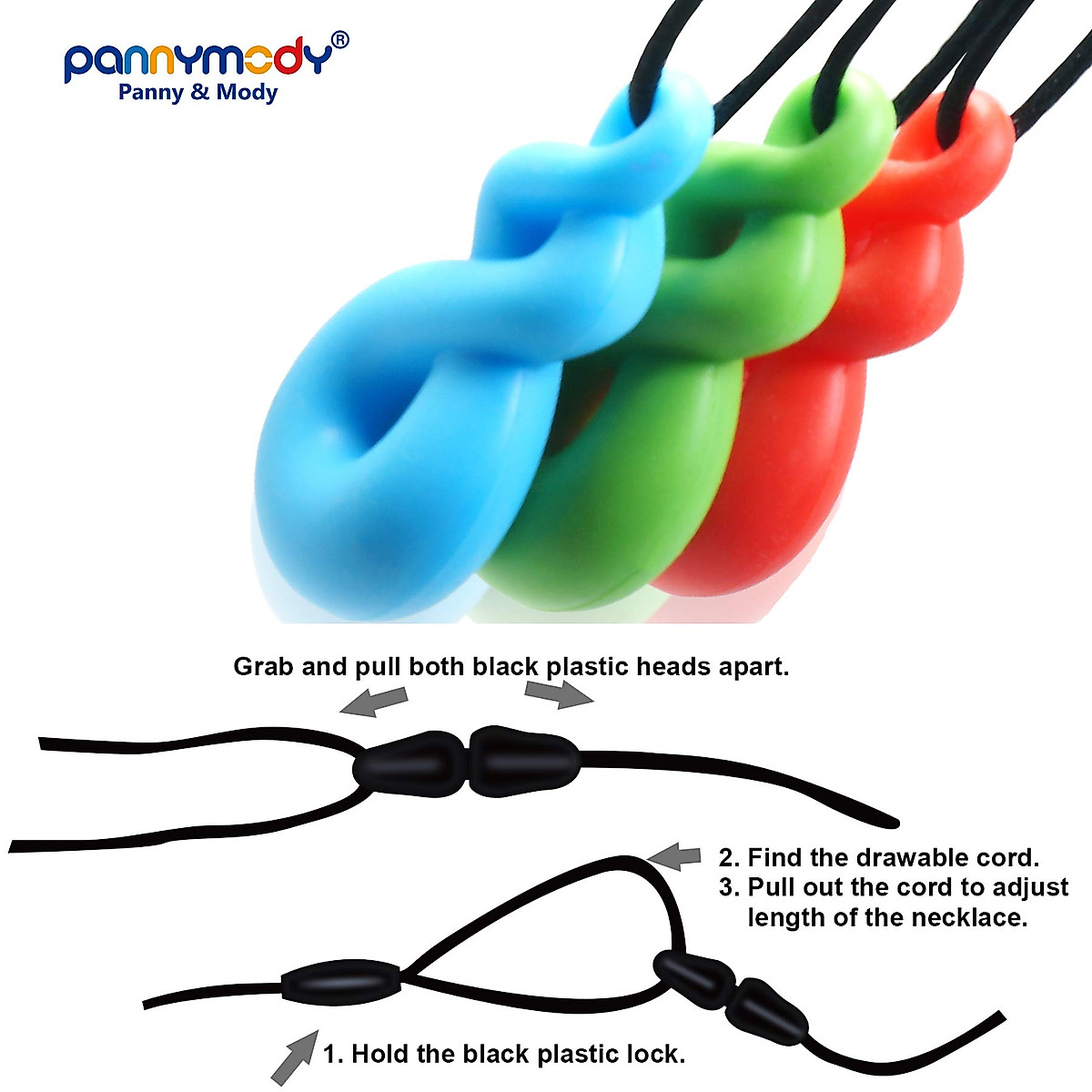 Panny & Mody Maori Twist Silicone Pendant Necklace(Blue/Green/Red)