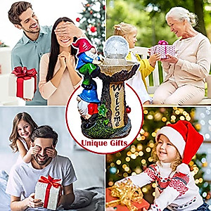 Garden Gnome Statue - with Solar LED Light Magic Ball, Gnomes Decorations for Yard,Funny Garden Gnomes Perfect for Lawn Decorations, Garden Decor, Patio and Housewarming Gifts