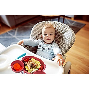 Qshare Toddler Plate, Portable Baby Plates for Toddlers and Kids, BPA-Free Strong Suction Plates for Toddlers, Dishwasher & Microwave Safe Silicone Placemat 9x6x1.4 inch