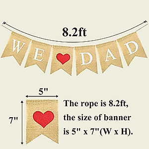 FAKTEEN We Love Dad Burlap Banner Happy Father's Day Family Photo Prop Best Dad Ever Gifts and Birthday Party Supplies Decorations