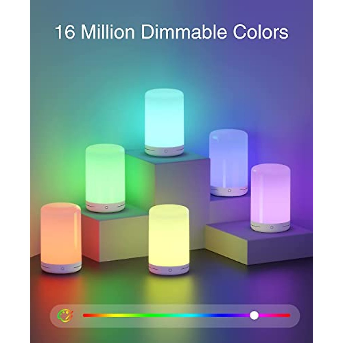 Beantech Smart Lamp, WiFi Smart Desk Lamp Compatible with Alexa & Google Assistant for Voice Control, Ideal for Bedside Lamp or Table Lamp, Multi-Color, Dimmable, Smart LED Lamp, (Packaging May Vary)