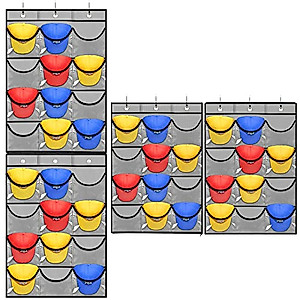 huspossesser Hat Racks for Baseball Caps, Hat Organizer 24 Deep Pockets, Splitable Hat Rack for Wall, Over the Door Hat Hanger for Closet with 4 Hooks, Hat Storage Holder
