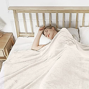 GAGAHAO Fleece Throw Blanket, Throw Size Fuzzy Throw Blanket for Couch Sofa Soft Warm Cozy Furry Decorative Thick Blankets & Bed Throws for Couch (Cream White, 40x60 inch)