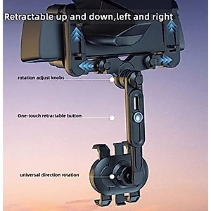 ANIELOE Car Rearview Mirror Phone Holder,Upgraded 4-Clip Rotatable and Retractable Car Phone Mount,360°Swivel View Rotating Cell Phone Holder for Car
