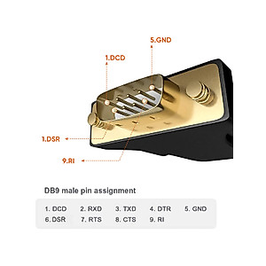 CableCreation USB to RS232 Cable (FTDI Chipset), 3 Feet RS-232 Male DB9 Serial Converter Cable for Windows 11, 10, 8.1, 8,7, Vista, XP, 2000, Linux, Mac OS X,1M / Black