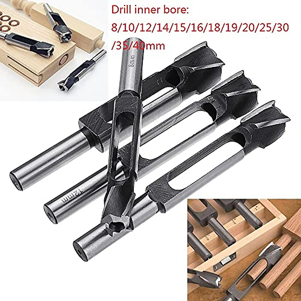 MINGRUI Wood Plug Hole Cutter Tenon Dowel and Plug Drill Woodworking Cutter Tenon Woodworking Furniture Making Carpentry Tool (35mm Drill Inner bore)