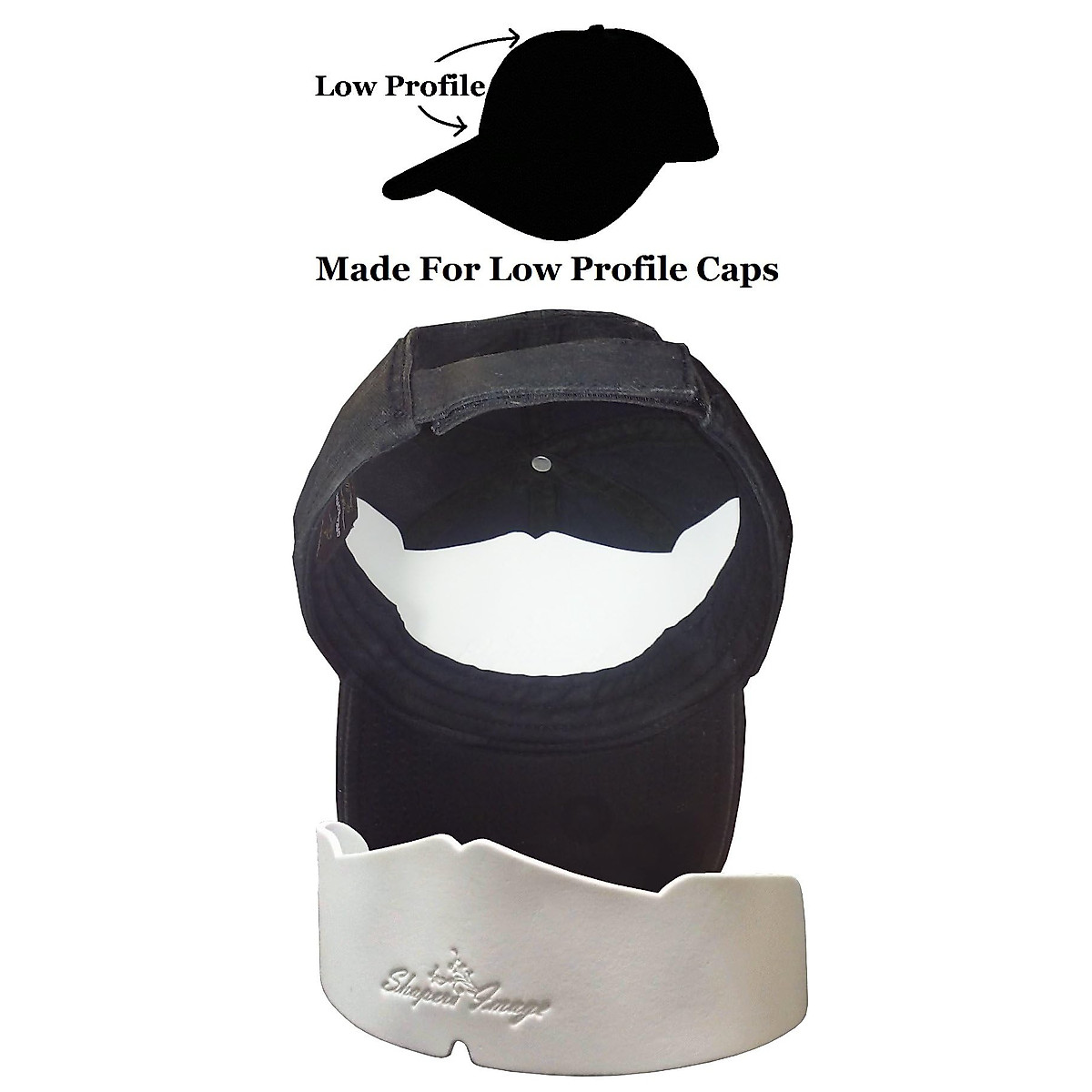 Shapers Image Cap Pro Baseball Crown Insert for Low Profile Fitted, Dad Caps and Snapback (3 Count, White)