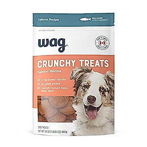 Amazon Brand - Wag Baked Biscuits Crunchy Dog Treats, Salmon, 1.5 lb