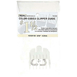 Wahl Professional Color Coded Comb Attachment #3139-101 - White #11/2 - 3/16" (4.5mm) - Great for Professional Stylists and Barbers