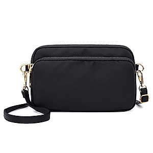 Women Crossbody Cell Phone Purse Shoulder Bag for iPhone 11 12 13 Pro Samsung Galaxy S21 S20 FE A72 A52 A32 A02 A12, Black