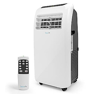 SereneLife SLPAC10 SLPAC 3-in-1 Portable Air Conditioner with Built-in Dehumidifier Function,Fan Mode, Remote Control, Complete Window Mount Exhaust Kit, 10,000 BTU, White