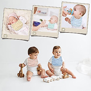 6Pack Muslin Baby Bibs Ultra Soft Absorbent - 100% Cotton Baby Bandana Drool Bibs Adjustable Snaps for Infants, Newborns and Toddlers, Stylish Unisex Bandana Bibs for Teething and Drooling