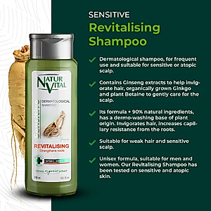 NaturVital Unisex Plant-based Ginseng & Ginger Hair Revitalizing Shampoo 300ml Natural & Organic