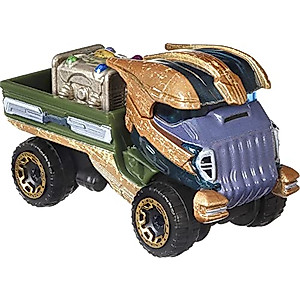 Hot Wheels Marvel Toy Character Car 5-Pack in 1:64 Scale: Captain America, Black Panther, Black Widow, Iron Man & Thanos